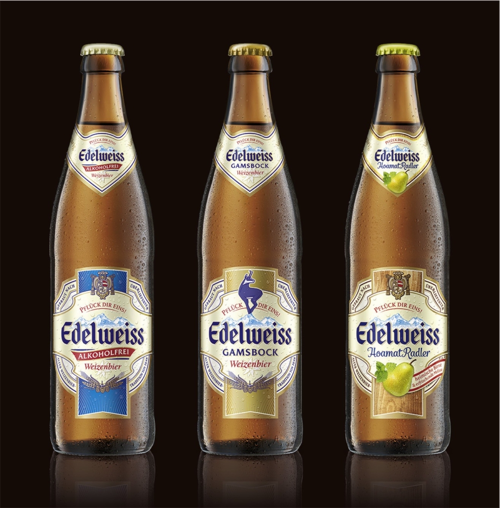 Edelweiss Weizenbier Packaging Design by Pichler & Gattringer Grafik Design